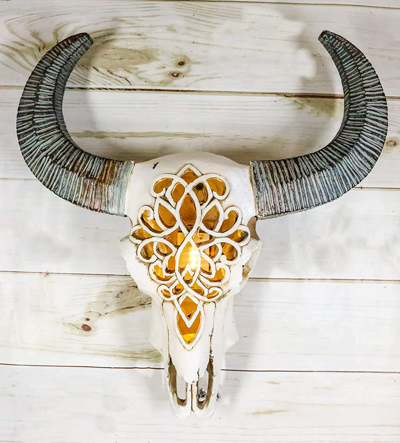 Loon Peak® Ebros 16.5" Tall Southwest Aged Bone Tooled Filigree Lace ...