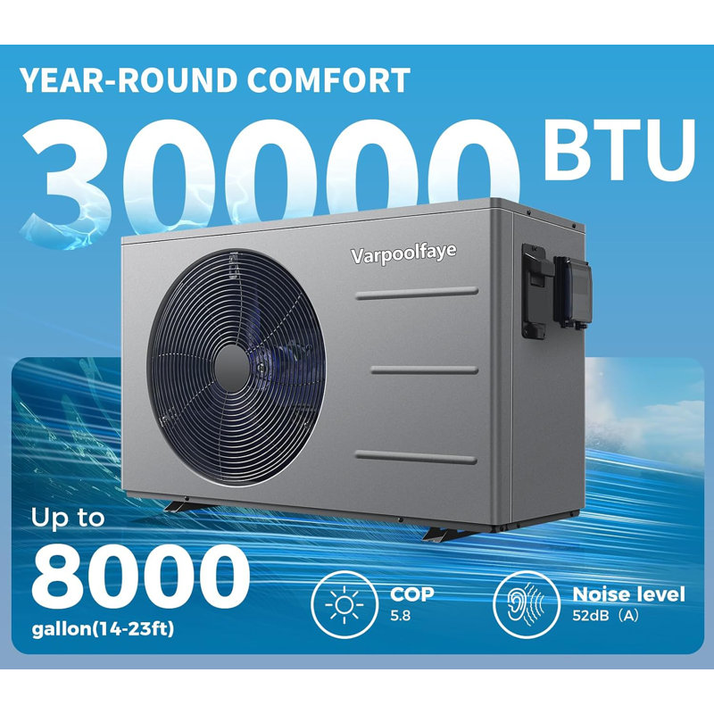 Varpoolfaye 110v Wifi Control Heat Pump Above/ingound Pool Water Heater ...
