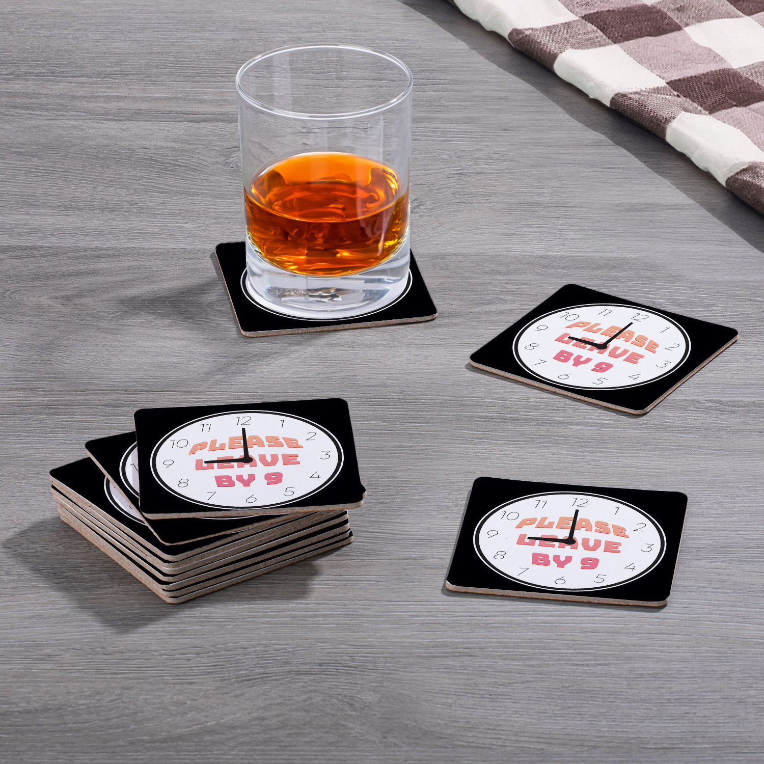 Winston Porter Leave By 9 12-Pack Cork Back Paper Bar Coasters | Wayfair