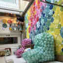 DECOMALL SUNSHINE Multicolored Bubbles Design Performance Outdoor Rugs ...