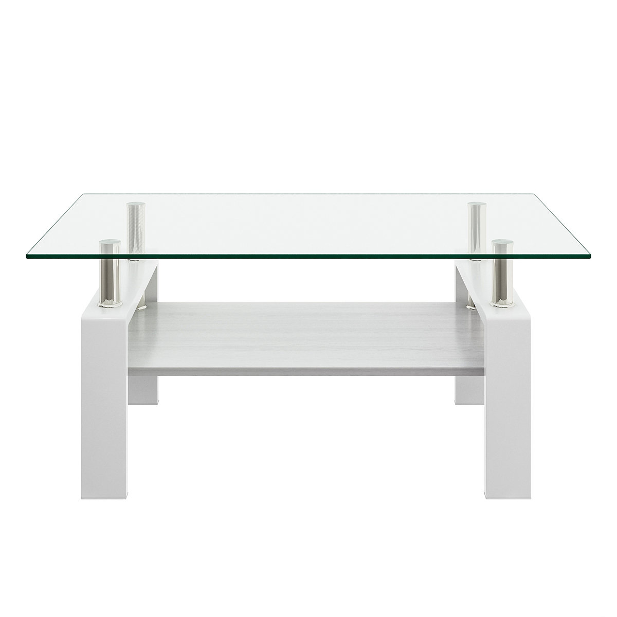 Ivy Bronx Rectangle Glass Coffee Table, Coffee Table,Modern Side Center ...