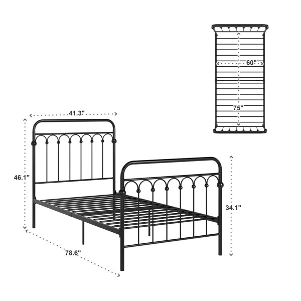 Sand & Stable Eyres Metal Slat Bed & Reviews | Wayfair