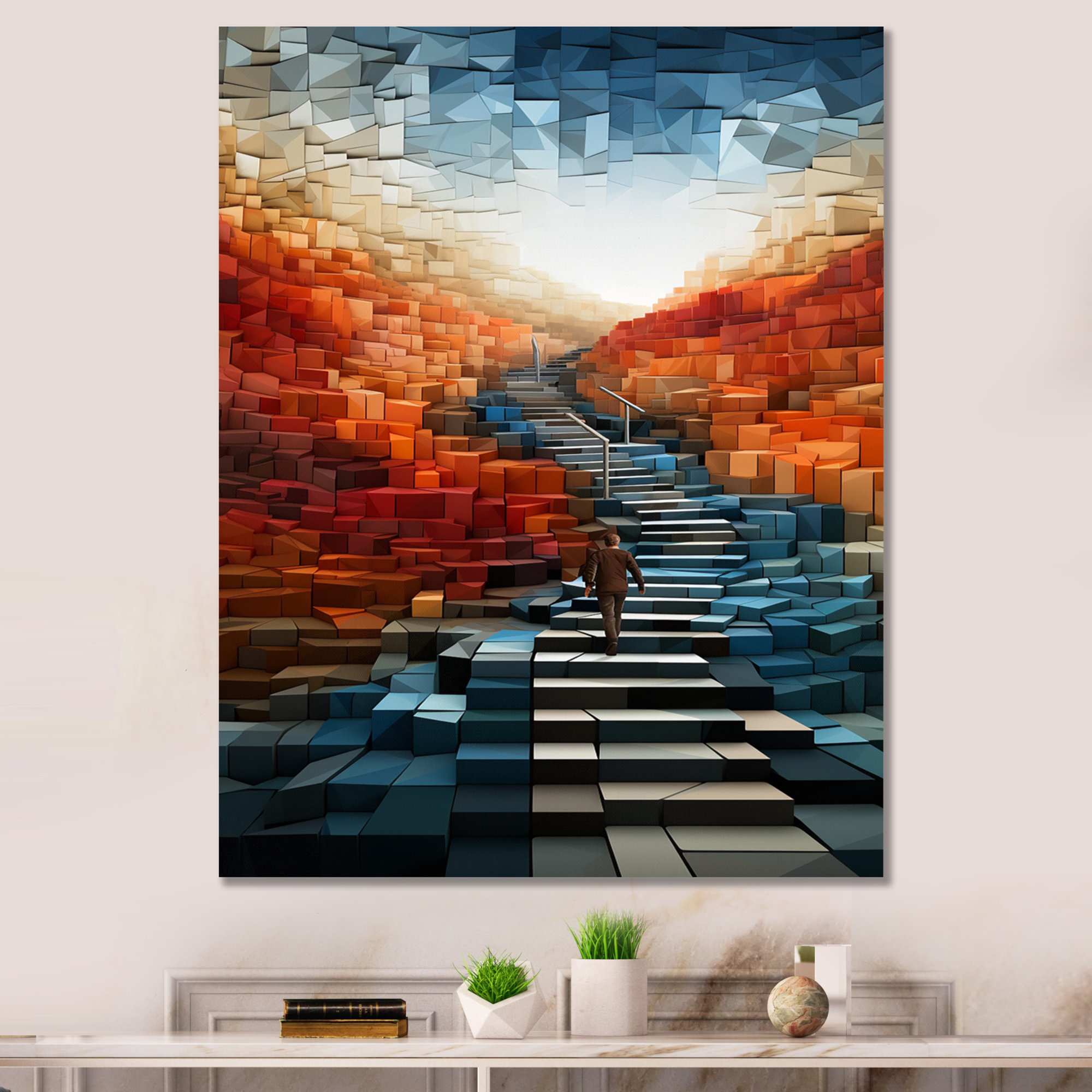 Winston Porter Abstract Autum Stairway In Paris - City Paris Canvas Art ...