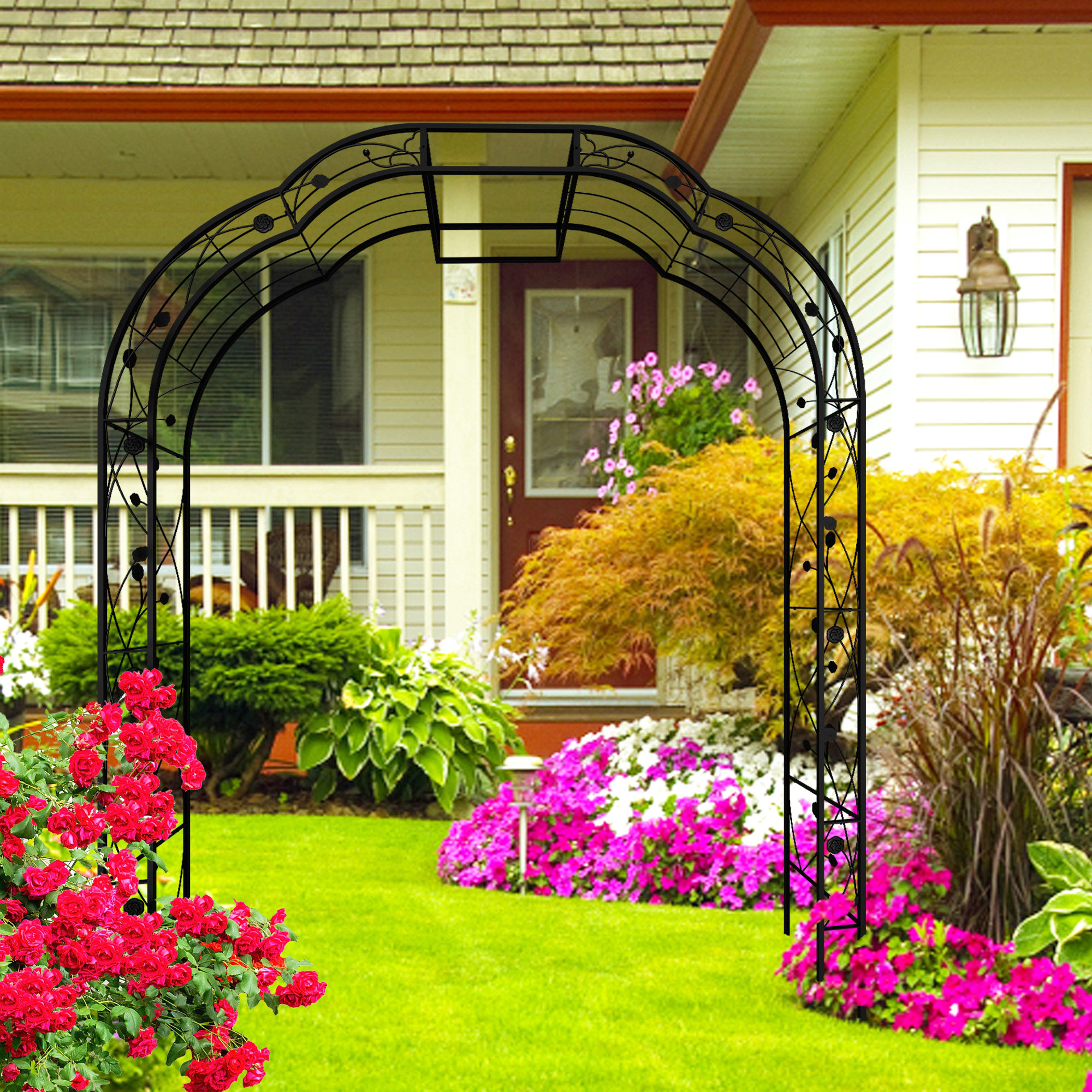 SHANRUGUOJI Metal Garden Arch Assemble Freely With 8 Styles Garden ...