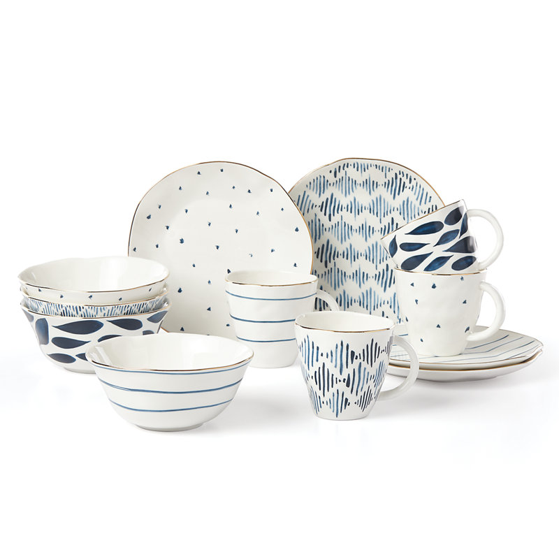 Lenox Blue Bay 12-Piece Dessert Set & Reviews | Birch Lane