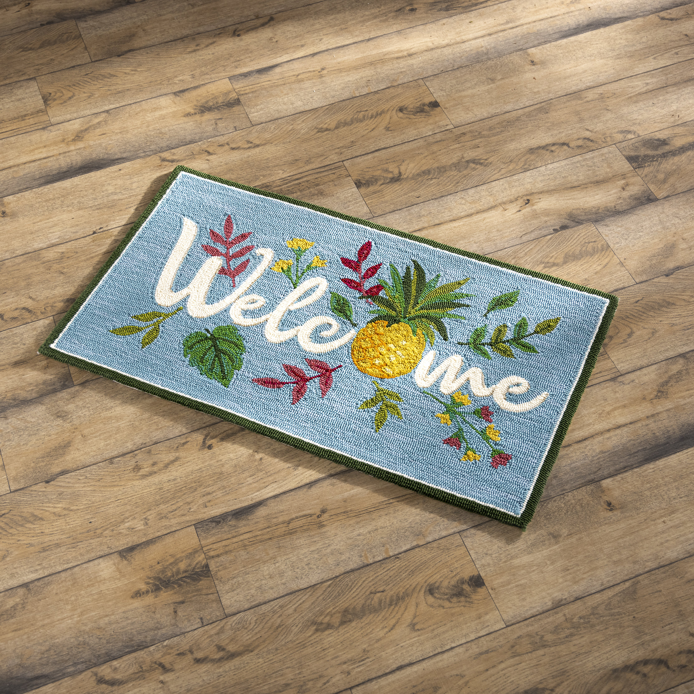Bay Isle Home™ Indoor Outdoor Hooked Rug Tile 24"X42" | Wayfair