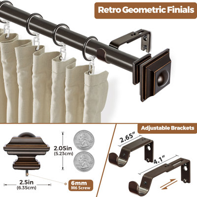 House of Hampton® Bloxom Adjustable Overall Width Single Curtain Rod ...