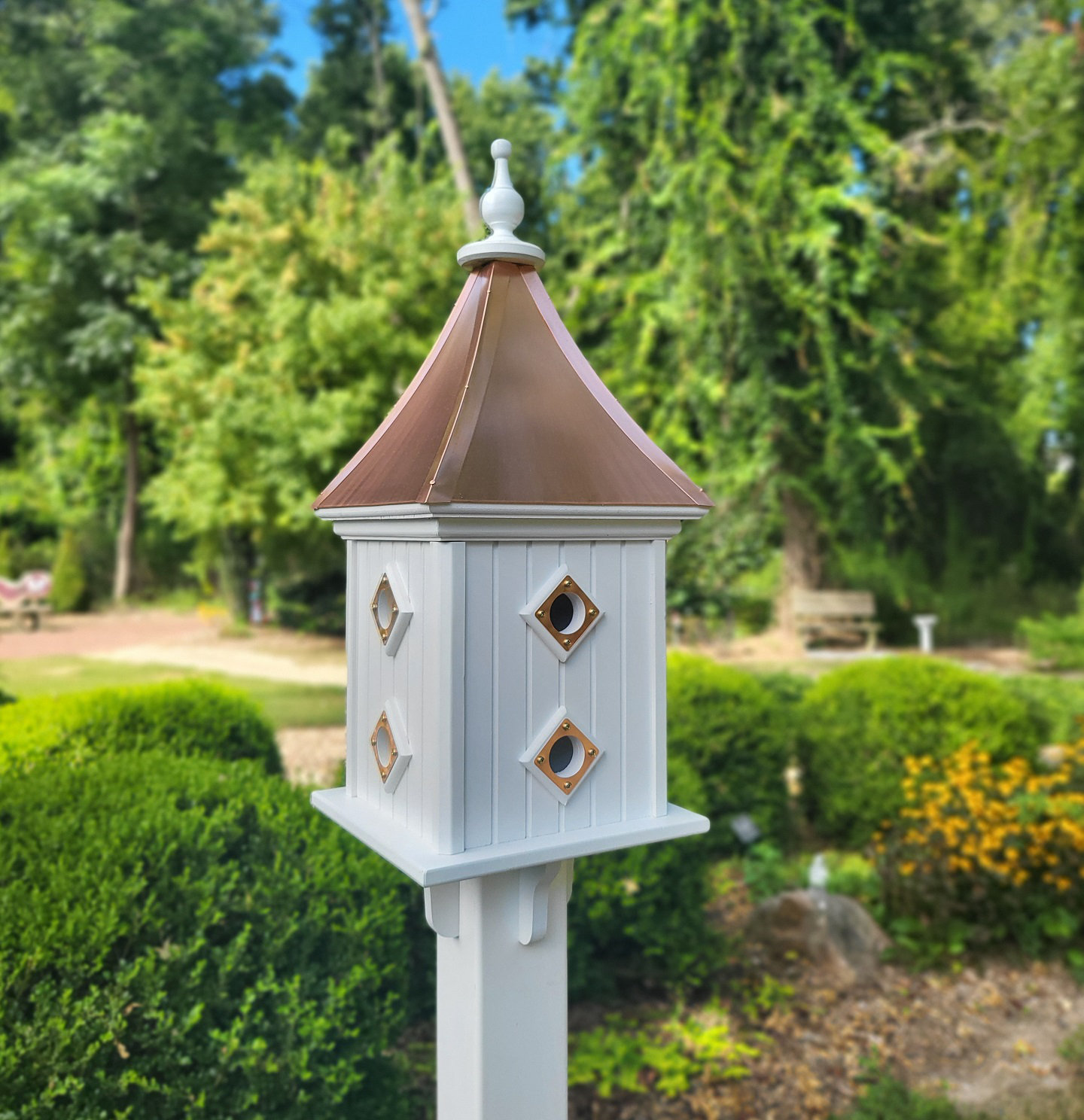 Rosalind Wheeler Large Copper Roof Birdhouse with Predator Guard, 8 ...
