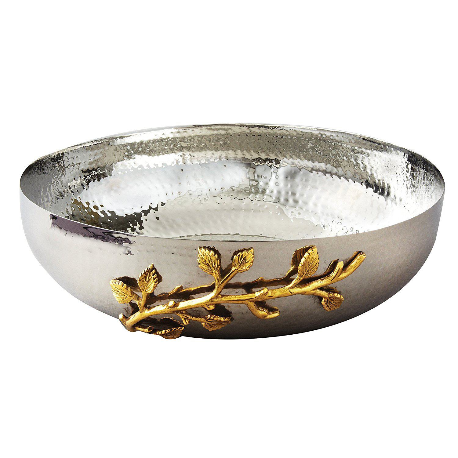 Rosdorf Park Alexandria Gilt Leaf Hammered Salad Bowl & Reviews | Wayfair