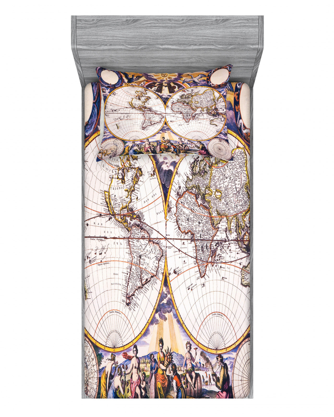 Ambesonne World Map Sheet Set | Wayfair