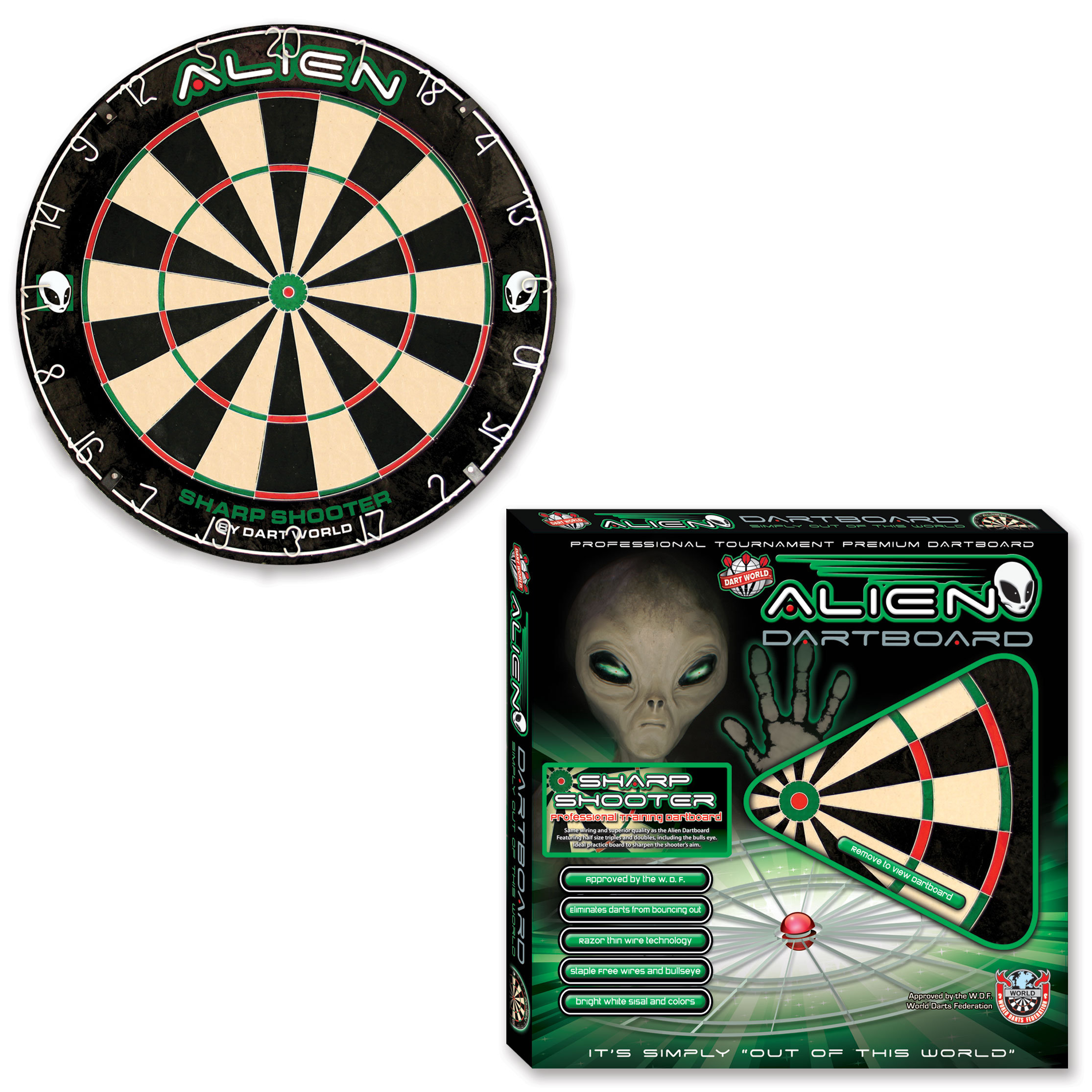 Dart World Alien Sharp Shooter Practise Bristle Dartboard & Reviews ...