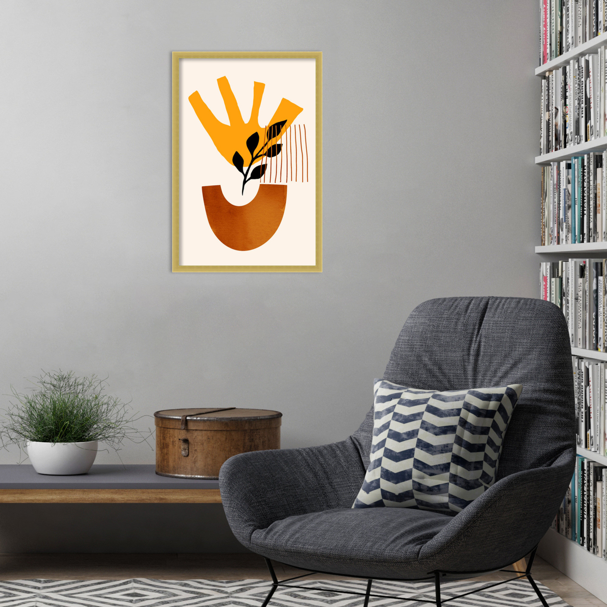 Amanti Art Sunshine Flower No 5 by Eins Kubistika Wood Framed Wall Art ...