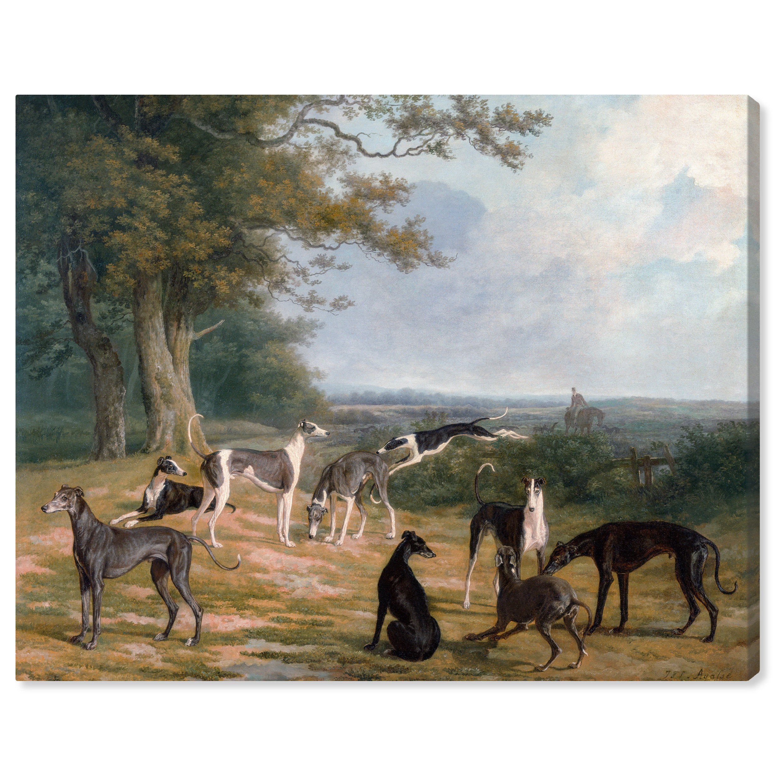 Oliver Gal Prints Animals 'Nine Greyhounds By Jacques Laurent Agasse ...