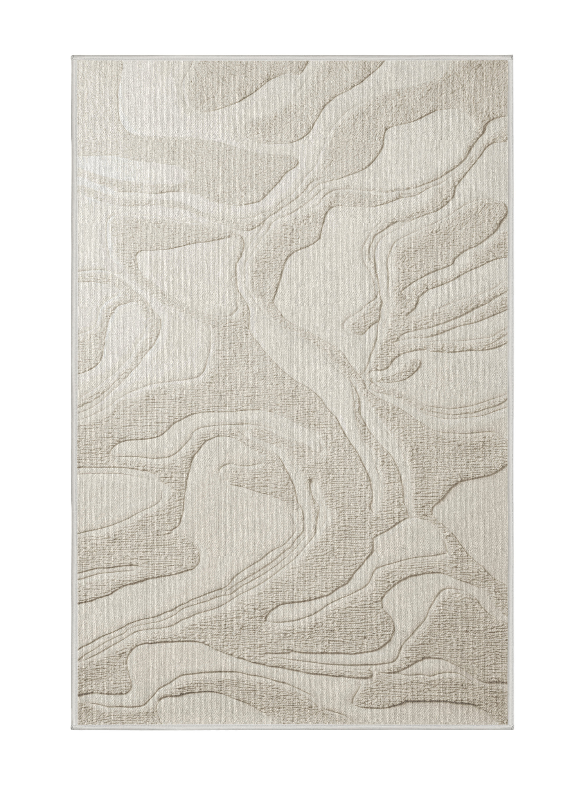 Hokku Designs Machine Washable Abstract Beige Area Rug | Wayfair