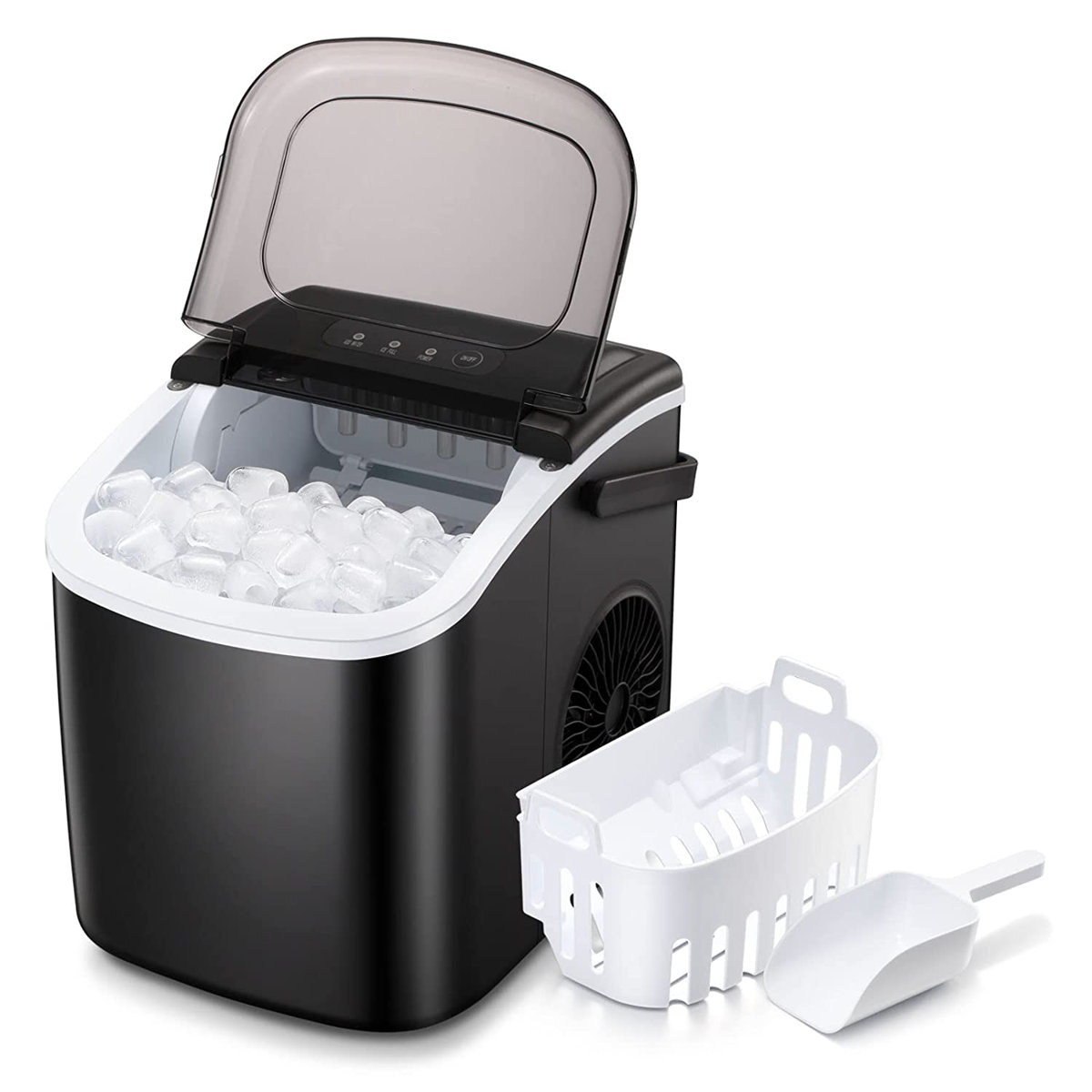 R.W.FLAME 26 Lb.Daily Production Bullet Ice Countertop Ice Maker, Self ...