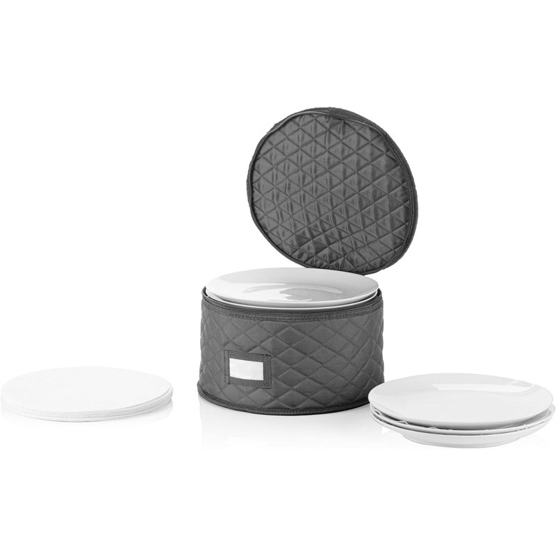 Passetas Fabric Dining Plates Storage with Felt Dividers Included | Wayfair