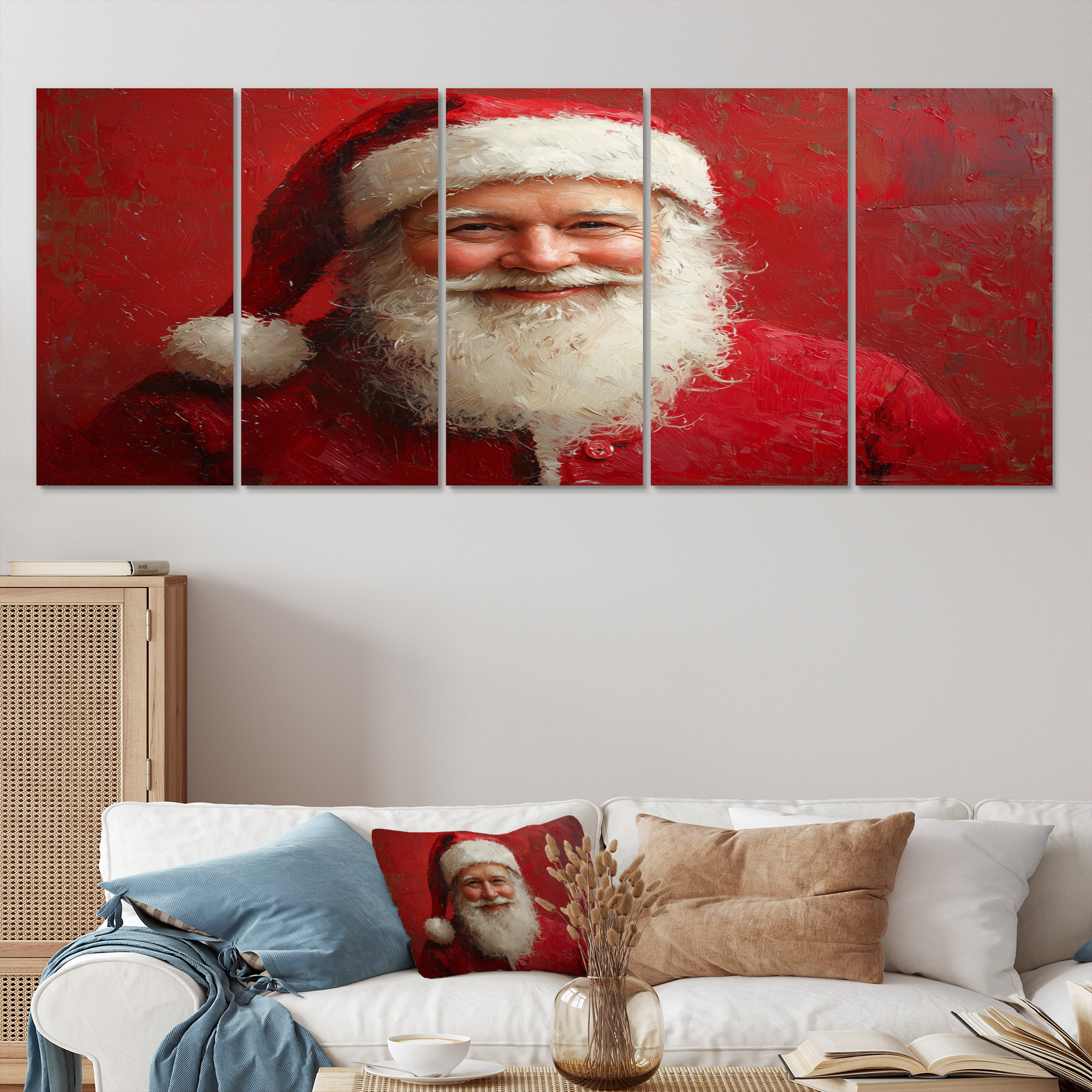 The Holiday Aisle® Santa's Red Suit For Christmas II - Christmas Santa ...