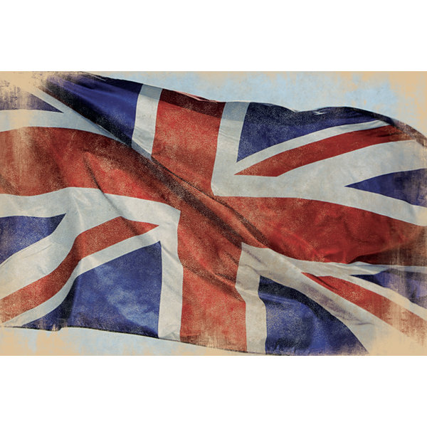 Borough Wharf British Flag Flapping Long Dusty - Wrapped Canvas Print ...