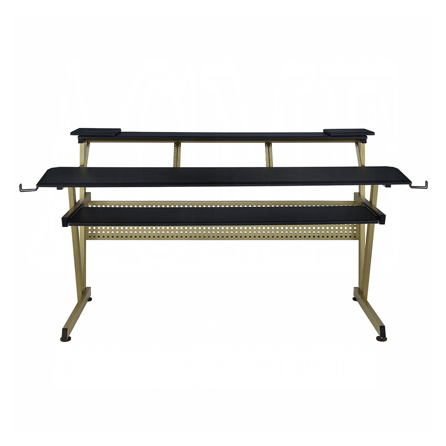 Inbox Zero Wood And Metal Music Desk With Keyboard Tray | Wayfair
