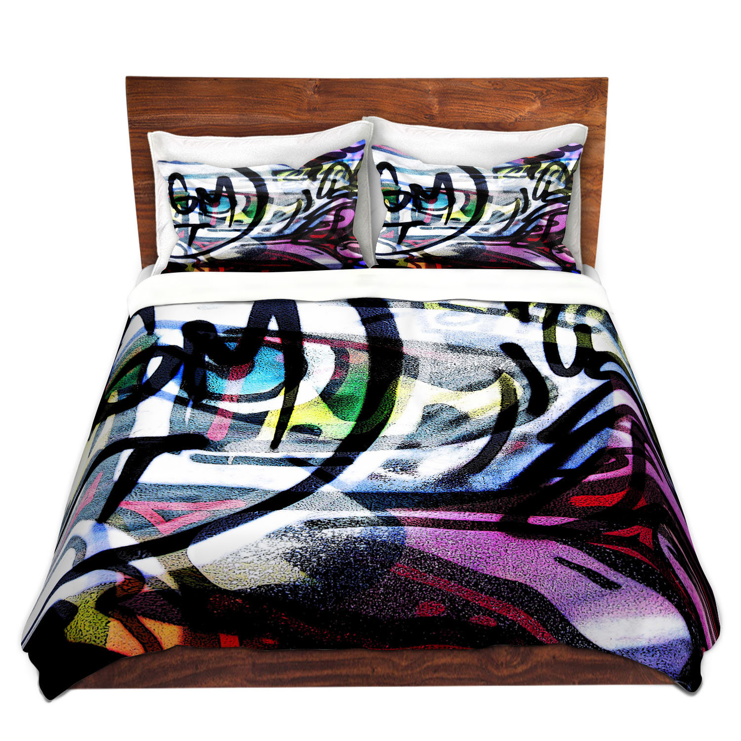 DiaNoche Designs Martin Taylor Graffiti Microfiber Duvet Cover | Wayfair