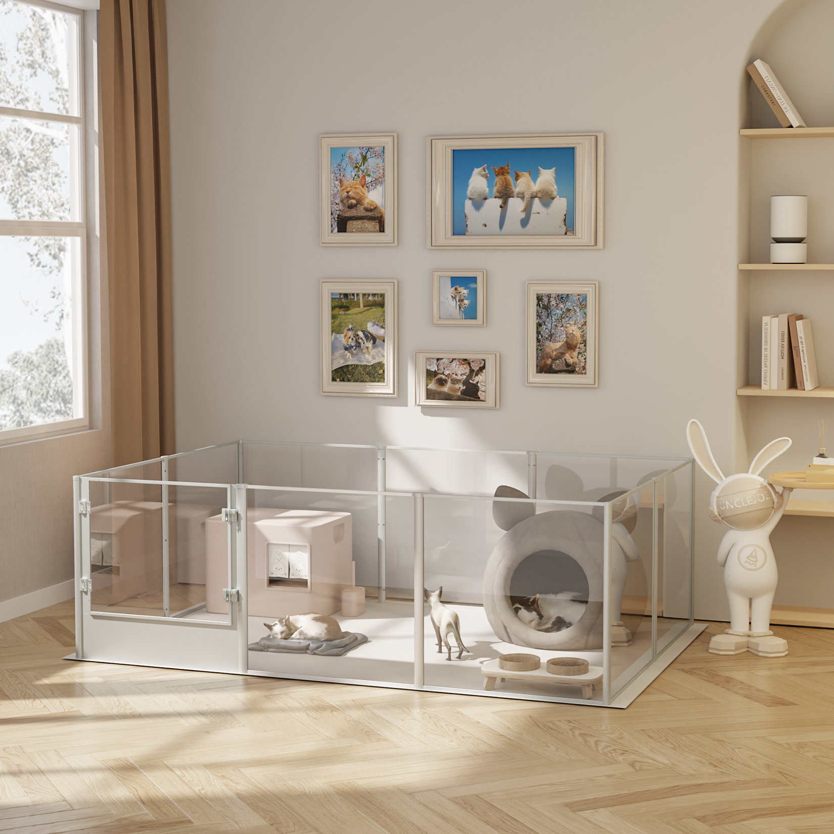 BingoPaw Playpen 24'' H 10 Panel Acrylic Exercise Pen With Door | Wayfair