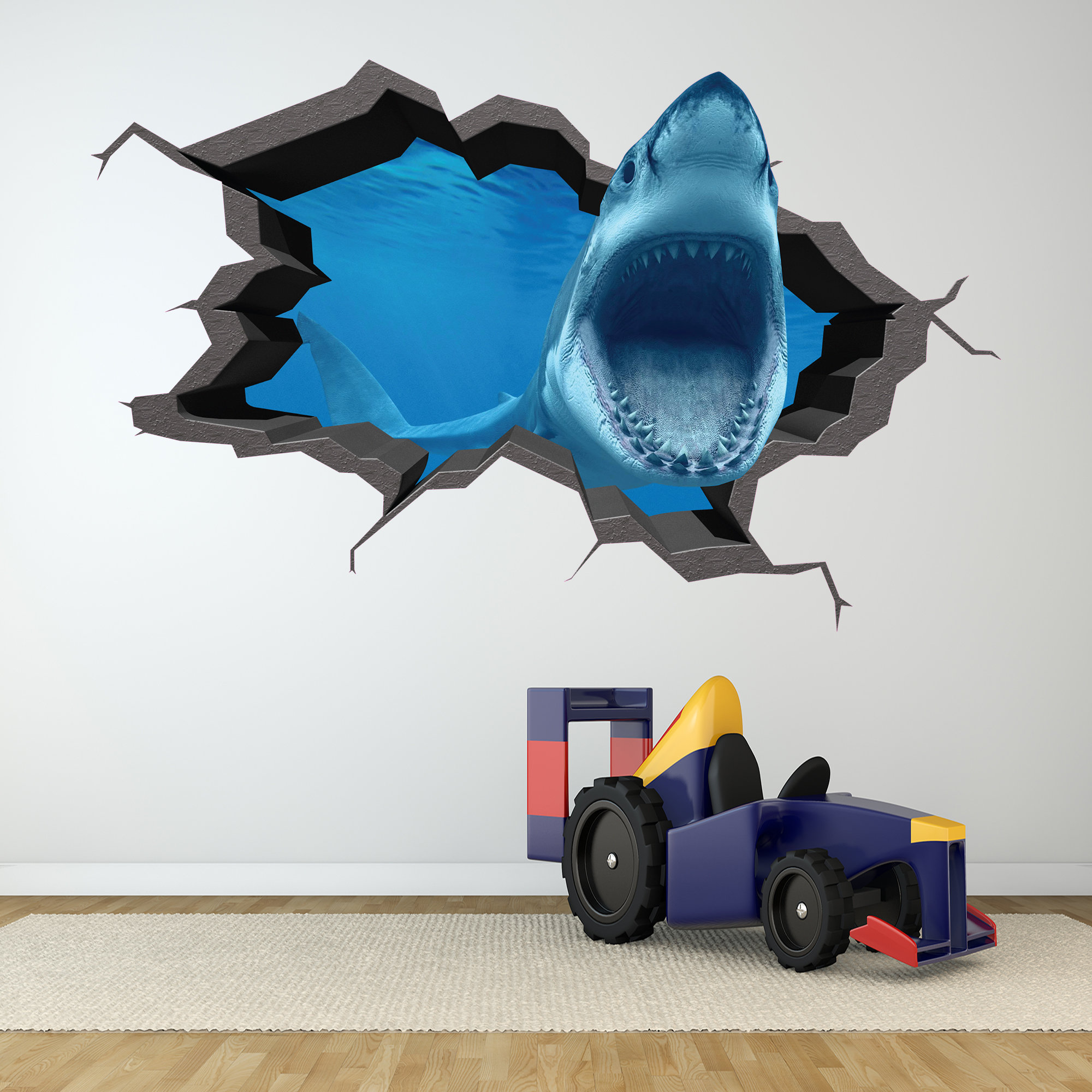 East Urban Home Shark Wall Decal, Great White Wall Sticker, Sea Life ...