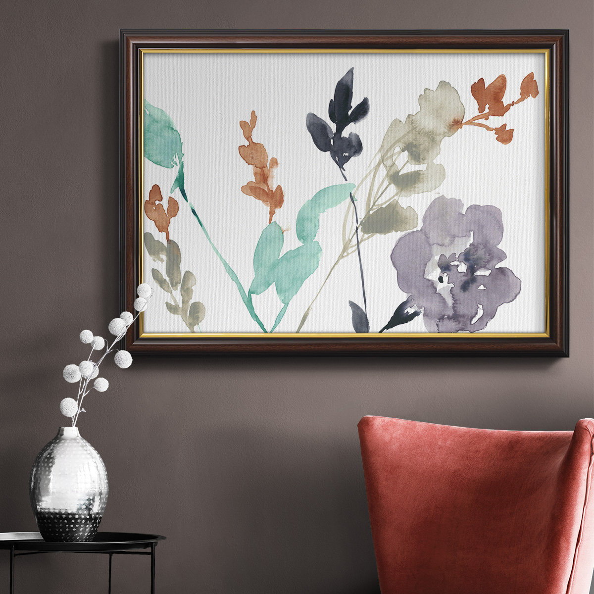 Red Barrel Studio® Flowers In Fall II Premium Framed Canvas- Ready To ...