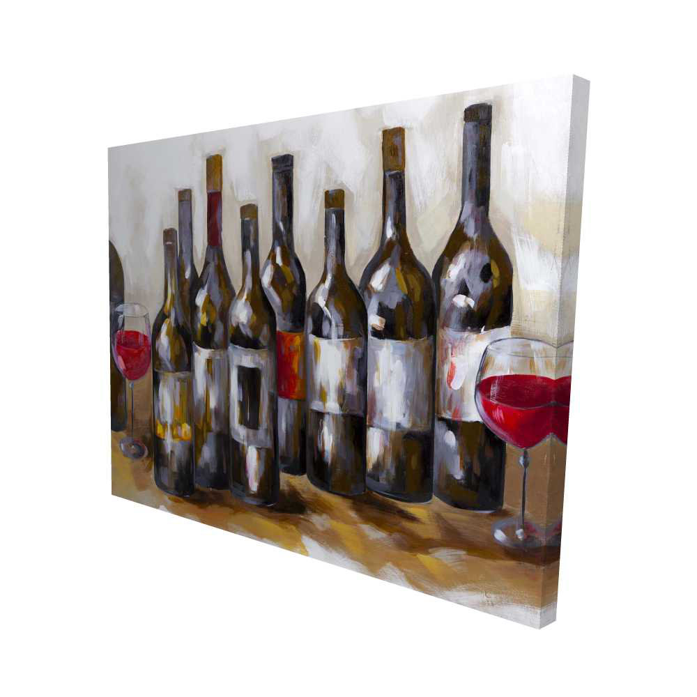 Lark Manor™ Red Wine Bottles Canvas | Contemporary Gastronomy Decor ...