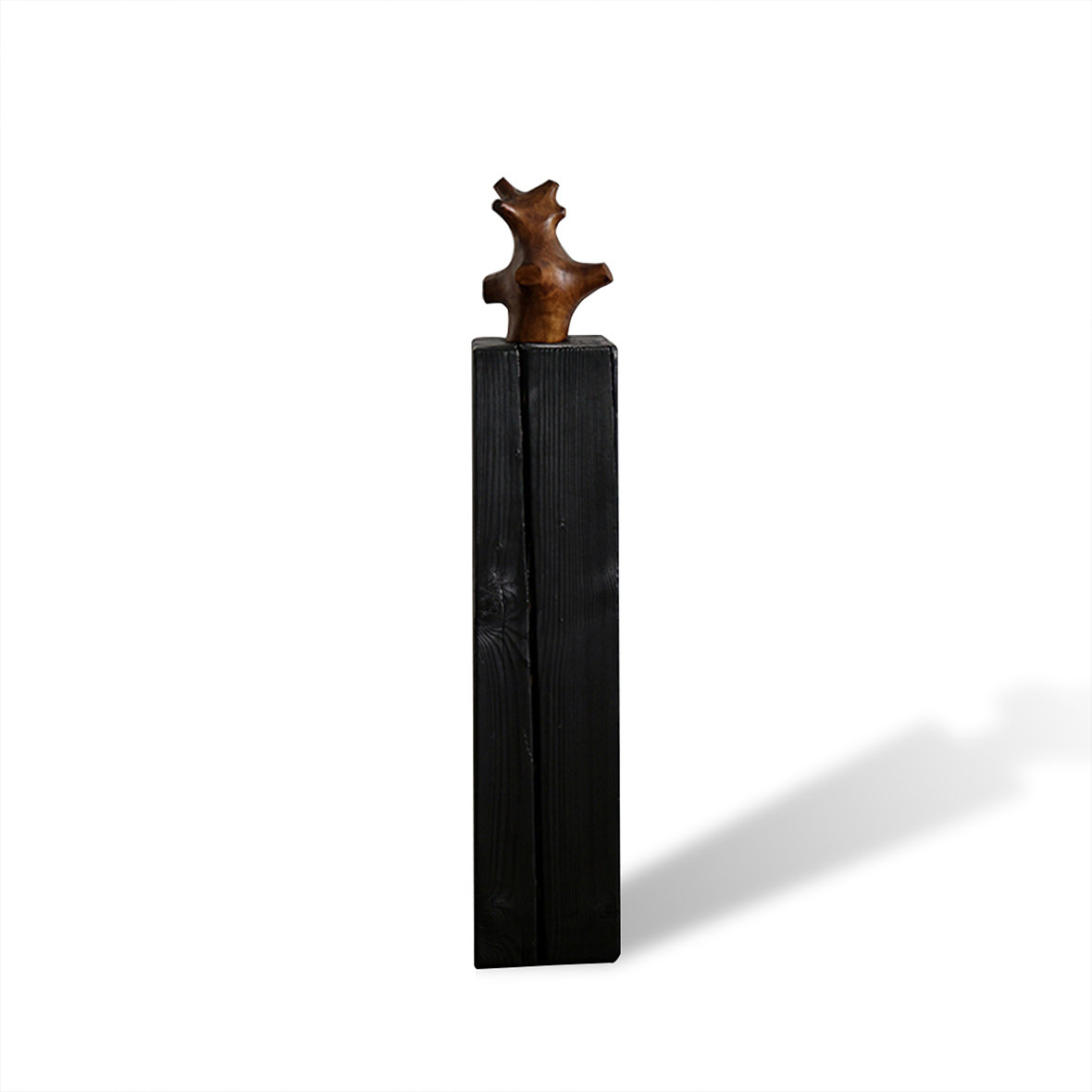 Orren Ellis Brown + Black Free Form Solid Wood Decorative Object | Wayfair