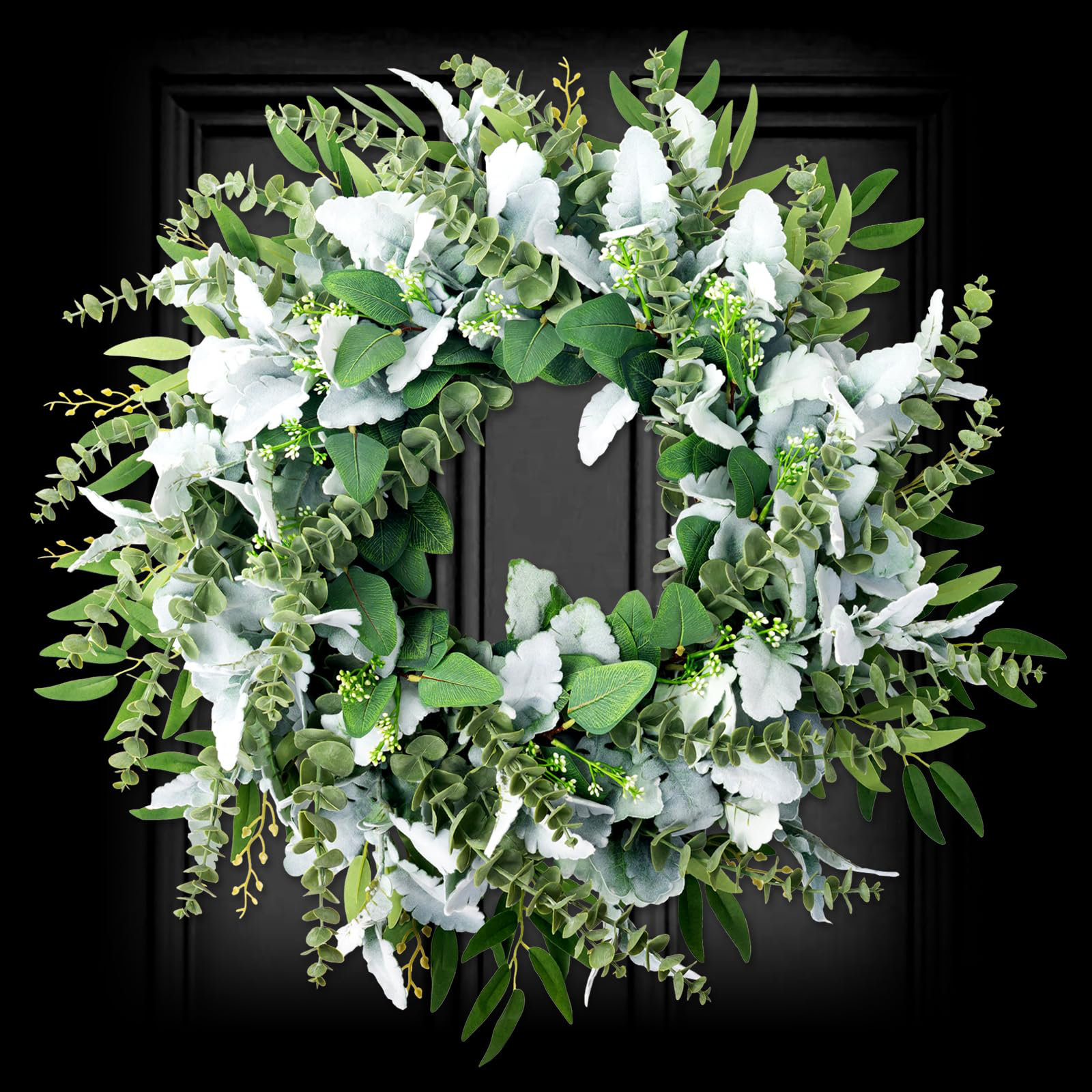 One Allium Way 26 Inch Eucalyptus Front Door Wreath For All Season ...