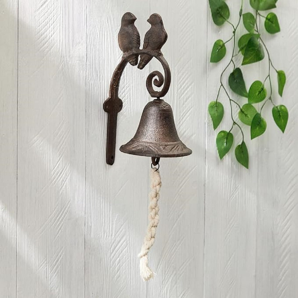Lark Manor Love Birds Cast Iron Dinner Bell, Antique Style Farmhouse ...