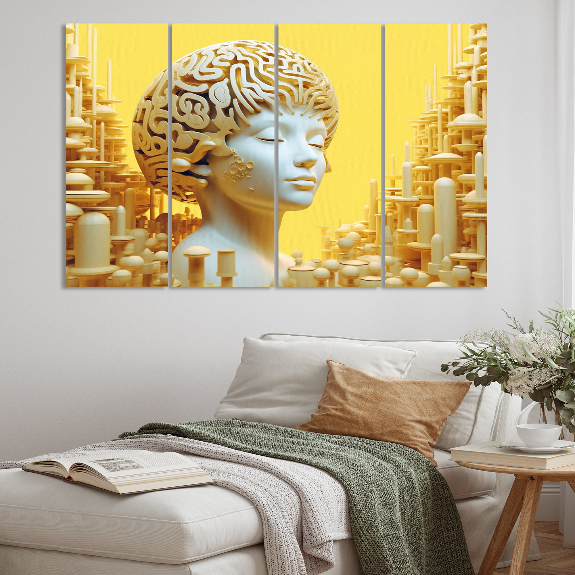 Red Barrel Studio® Minimalism Golden Sculpture Sci-Fi Woman VI - Woman ...