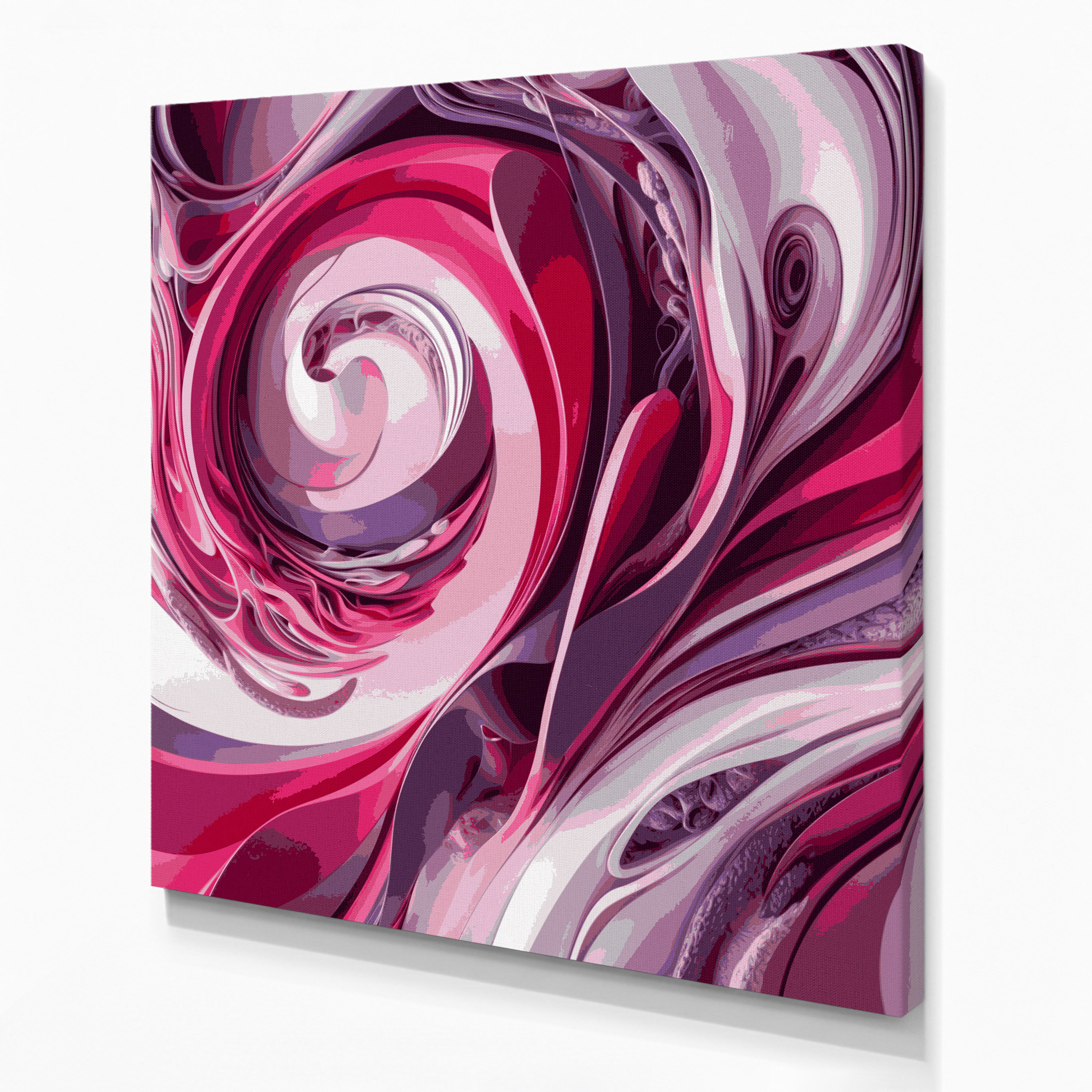 Ivy Bronx Biomorphic Abstraction 56 Pink Canvas Wall Art | Wayfair