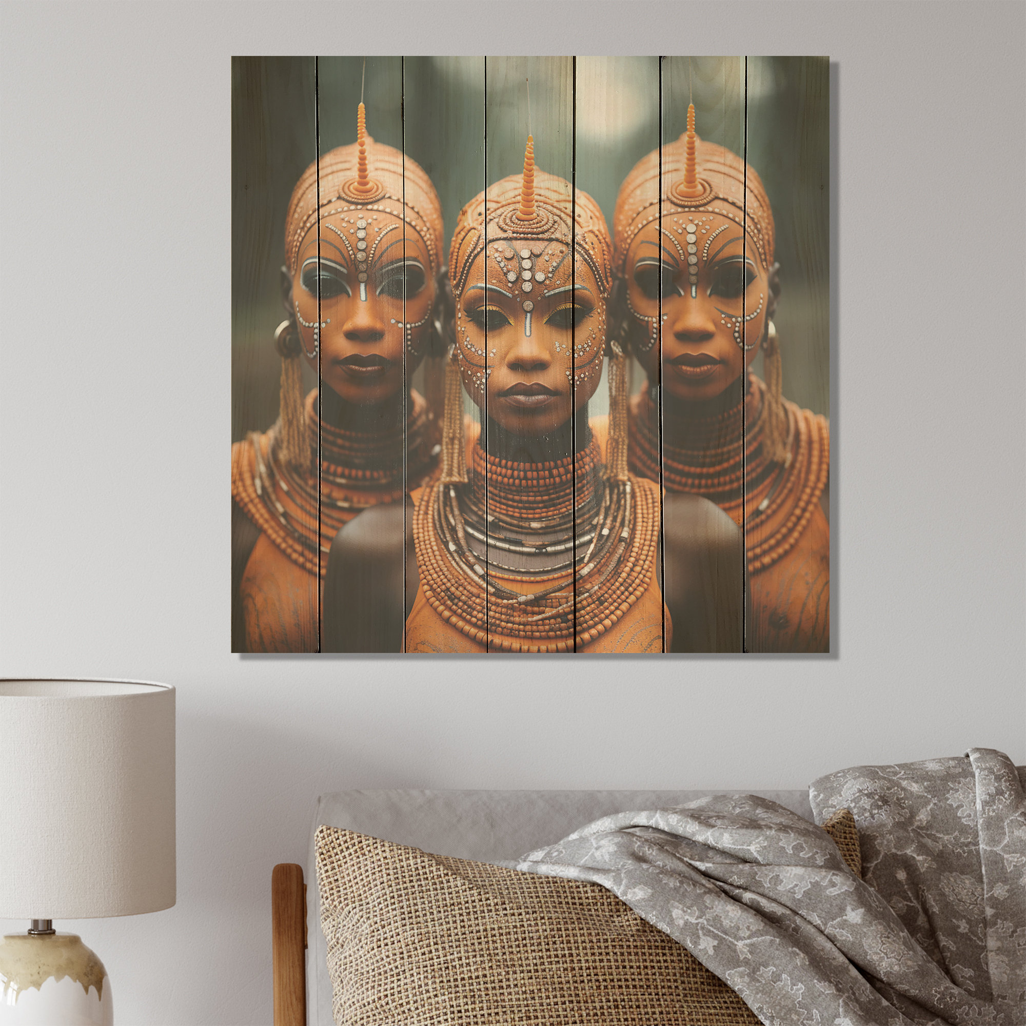 Dakota Fields African Women Tribal Essence - African Tribal On Wood ...