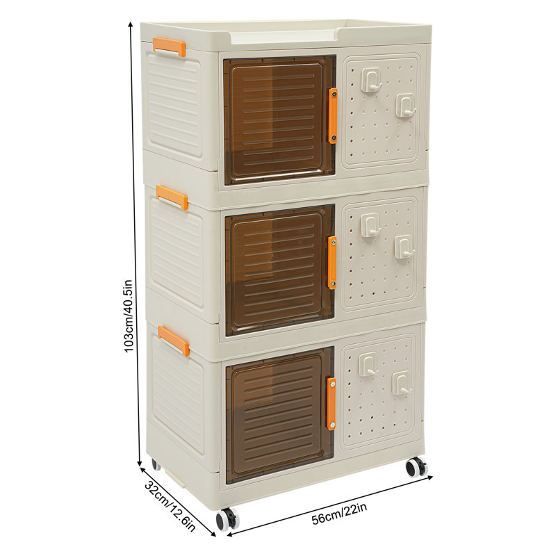 Latitude Run® Farooq Stackable Drawer Storage with Locking Wheels | Wayfair