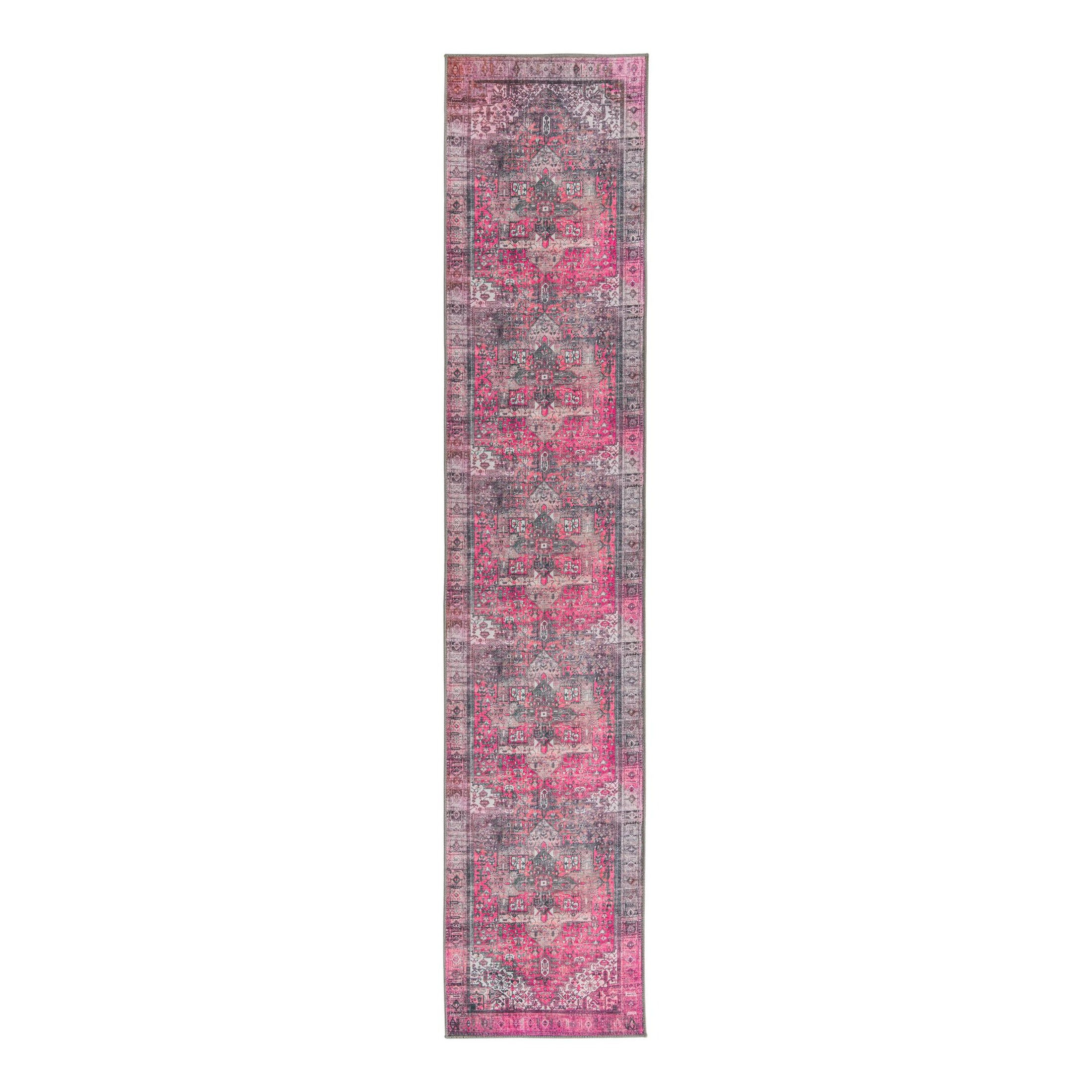 Bungalow Rose Transitional Oppie Area Rug Pink-Black Color | Wayfair