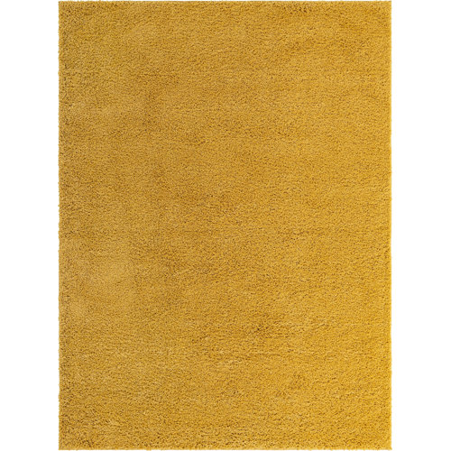 Latitude Run® Shag Ashmita Area Rug Mustard Color | Wayfair