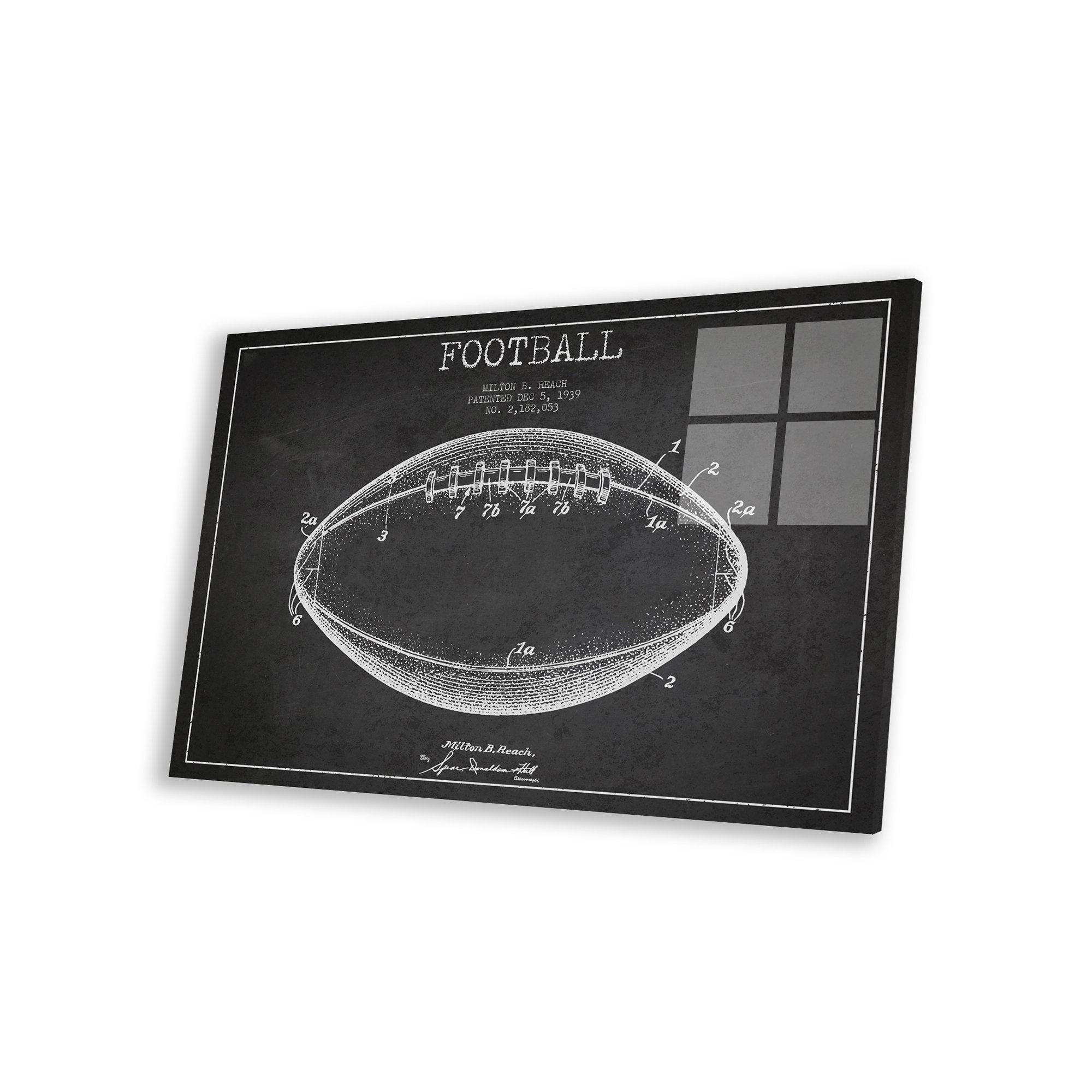Williston Forge Football Charcoal Patent Blueprint Print On Acrylic ...