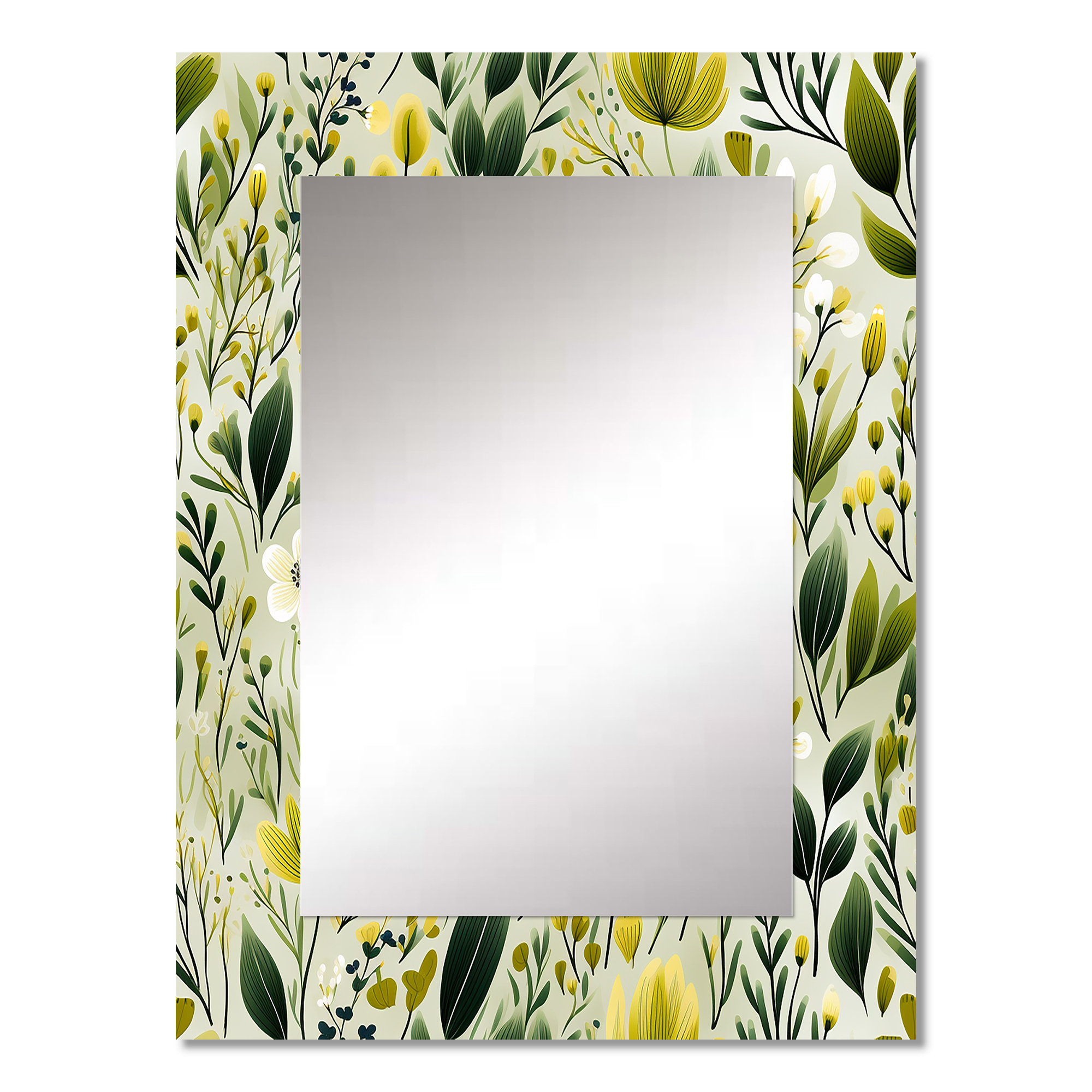 Dakota Fields Meadow Greenery Botanical Green - Botanical Mirror Wall ...