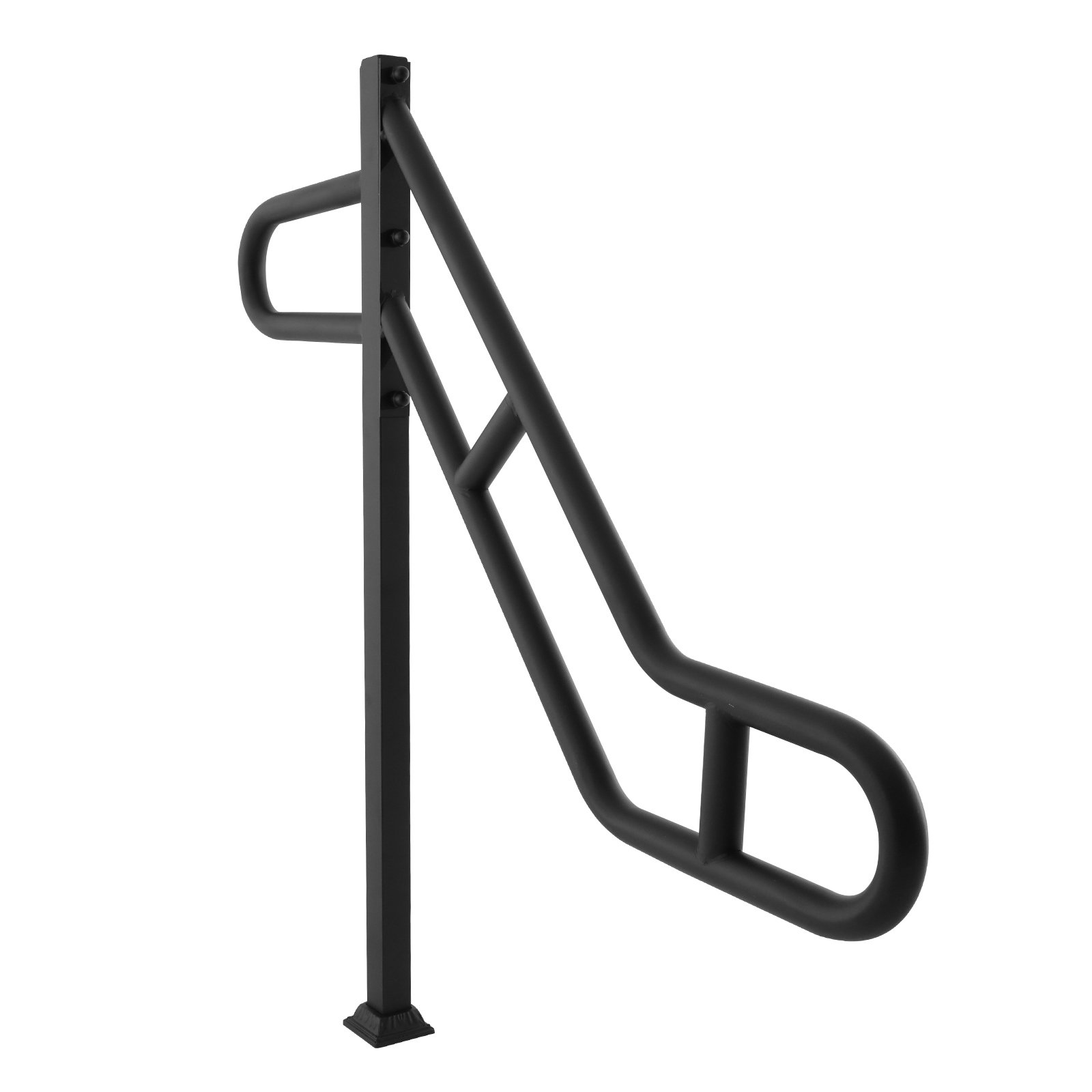 Lomana Black Single Post Handrail Outdoor Handrails For 1-3 Steps | Wayfair