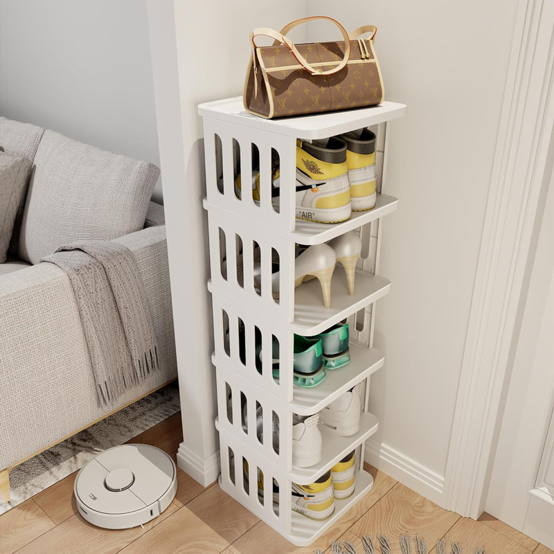 Rebrilliant 6-Tier Shoe Rack for Closet,Stackable Shoe Organizer for ...