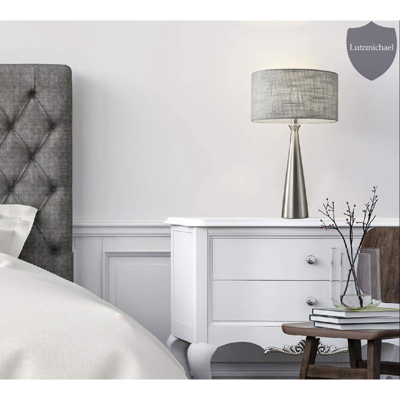 Orren Ellis Raeville 22" Metal Geo Triangle Table Lamp With Drum Shade ...