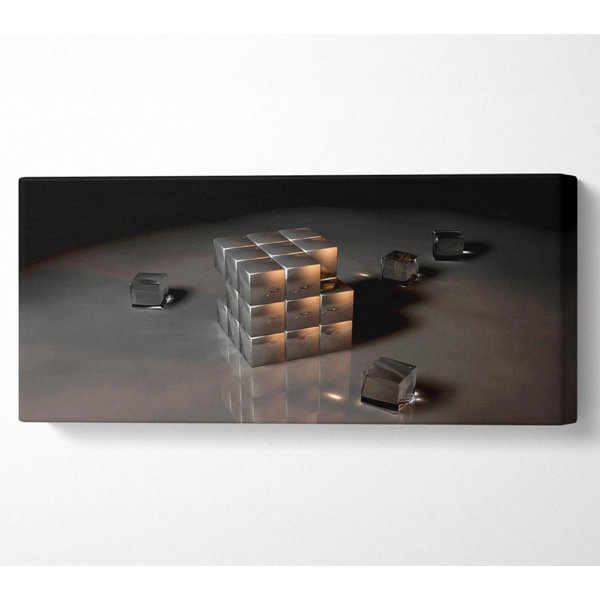 Ebern Designs Silver Ice Cube - Wrapped Canvas Art Prints | Wayfair.co.uk