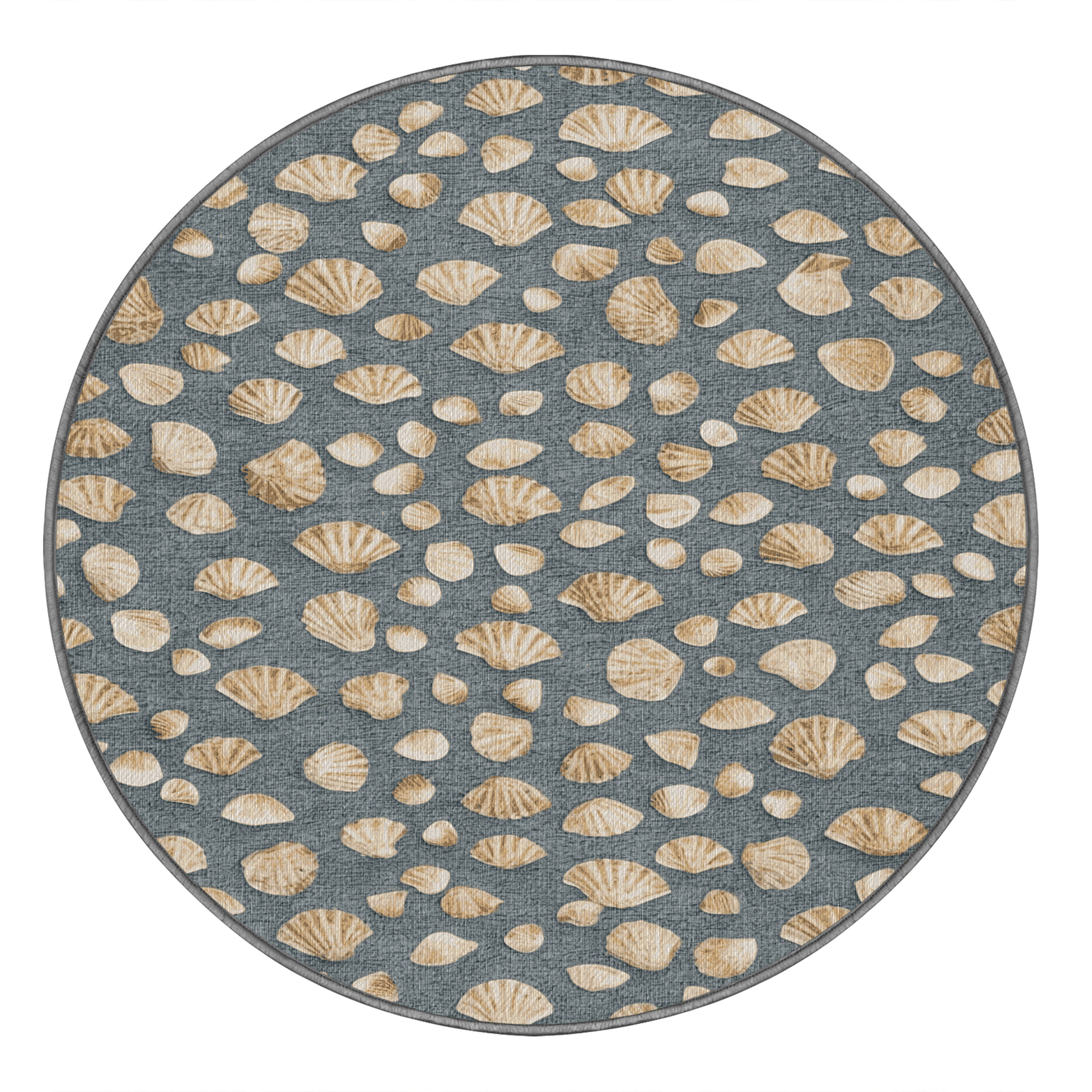 Hokku Designs Washable Mini Shell Scatter Coastal Area Rug | Wayfair