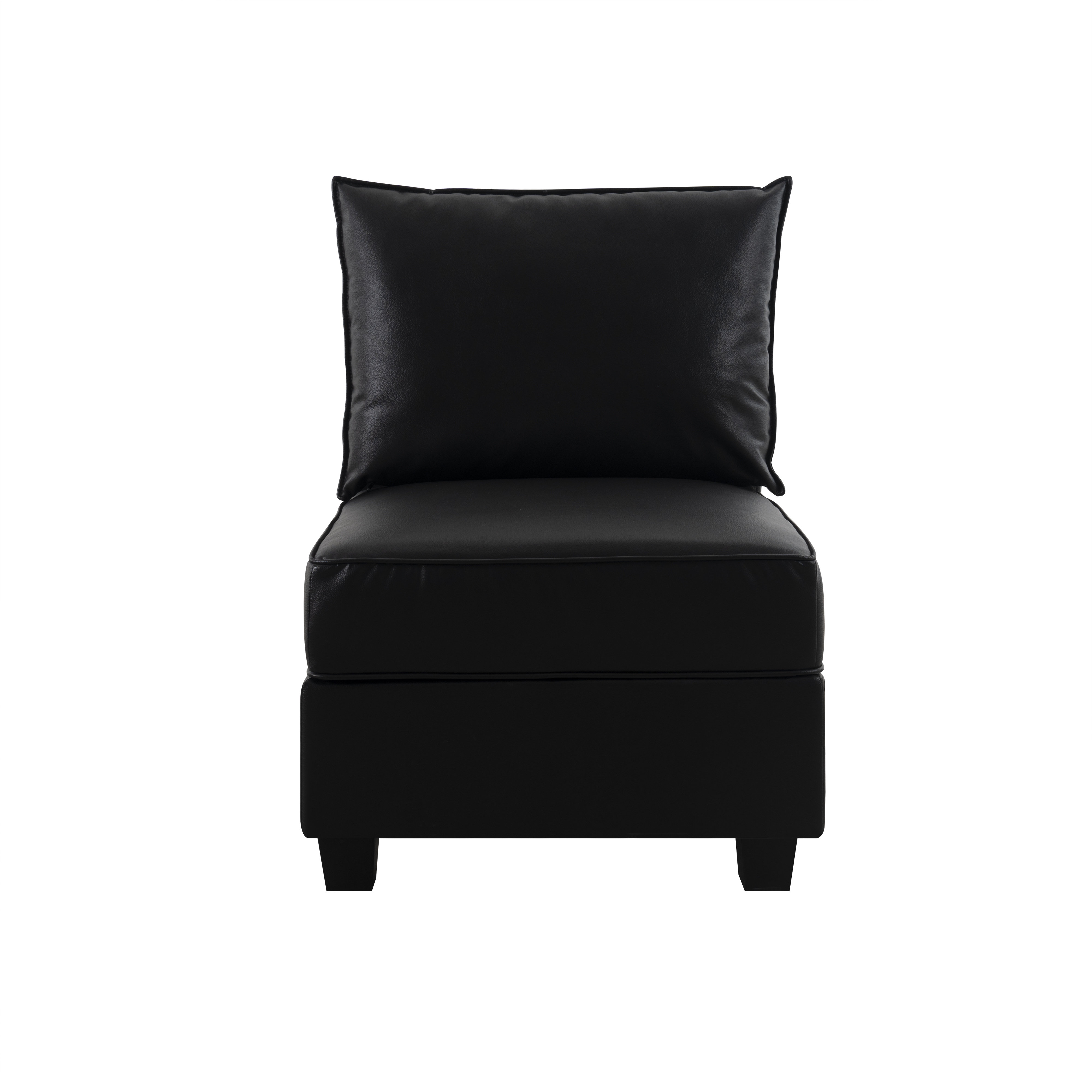 Hokku Designs Ruebin Modular Air Leather Sofa Middle Module with ...