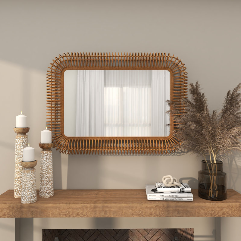 Joss & Main Wood Handmade Woven Room Wall Mirror & Reviews | Joss & Main