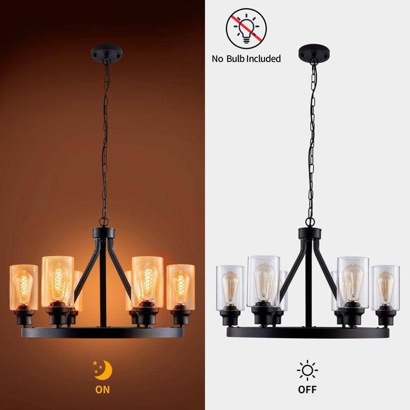 SIMPOL HOME Modern Black Chandelier, Vintage Candle Farmhouse Ceiling ...