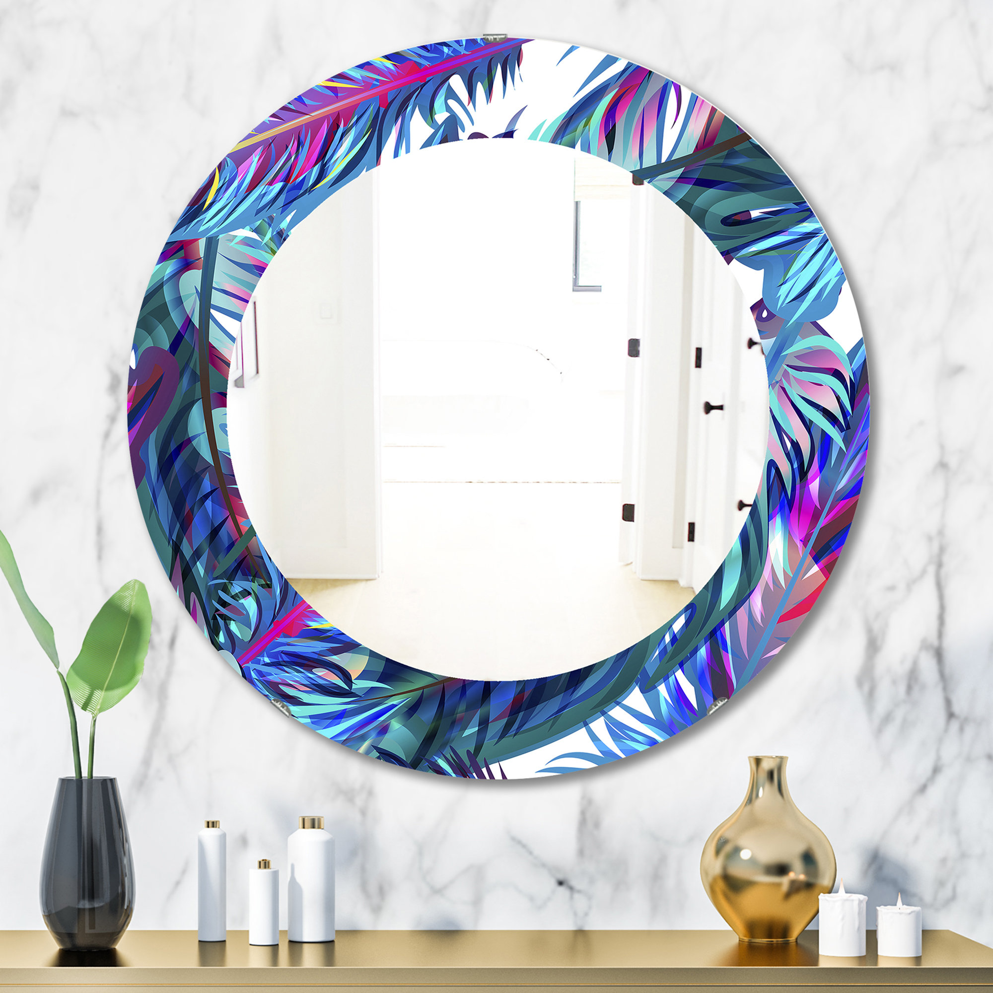 East Urban Home Tropical Mood Eclectic Wall Mirror | Wayfair