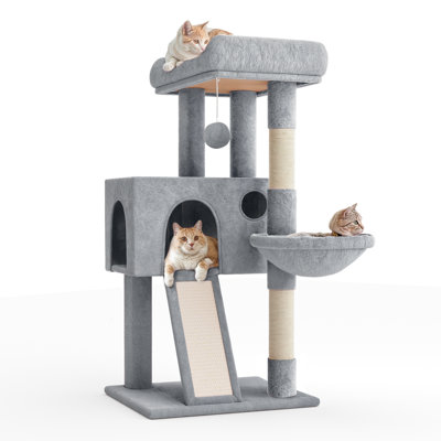 Caphaus Cat Tower For Indoor Cats, Modern Cute 37-inch Small Cat Tree ...