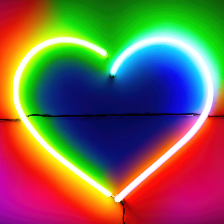 ATX Art Group LLC Neon Heart 3 On Canvas by Stephen Chambers Print ...